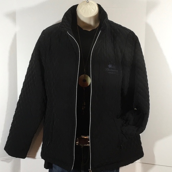 Vantage | Jackets & Coats | Vantage Budweiser Quilted Black Jacket ...